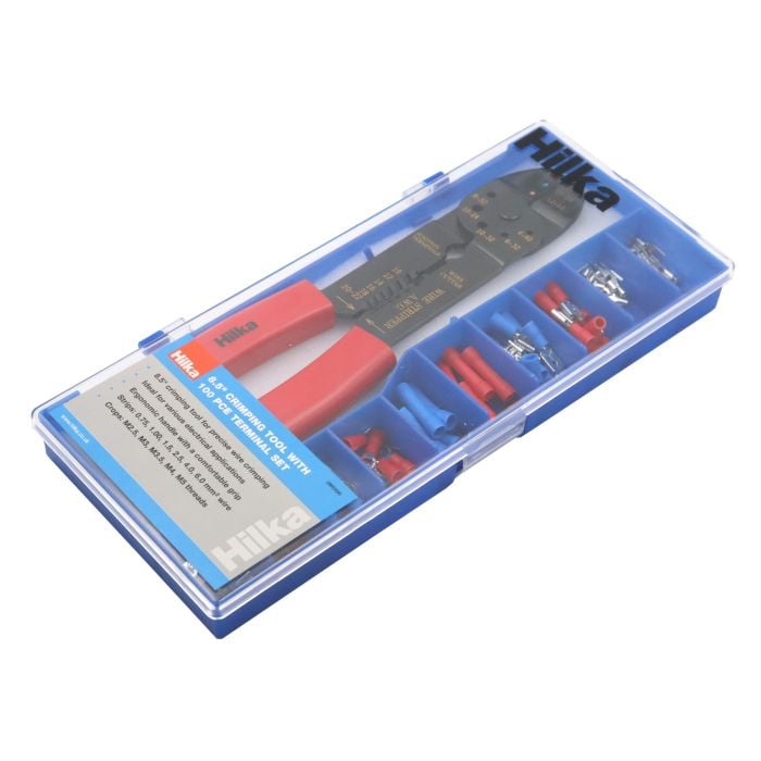 8.5" Crimping Tool with 100 pce Terminal Set – Hilka Tools